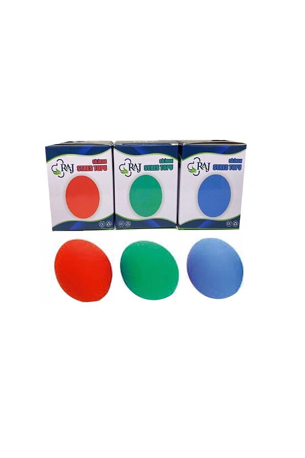 RAJ Set of 3 Color Silicone Stress Ball Hand Exercise Ball Physical ...