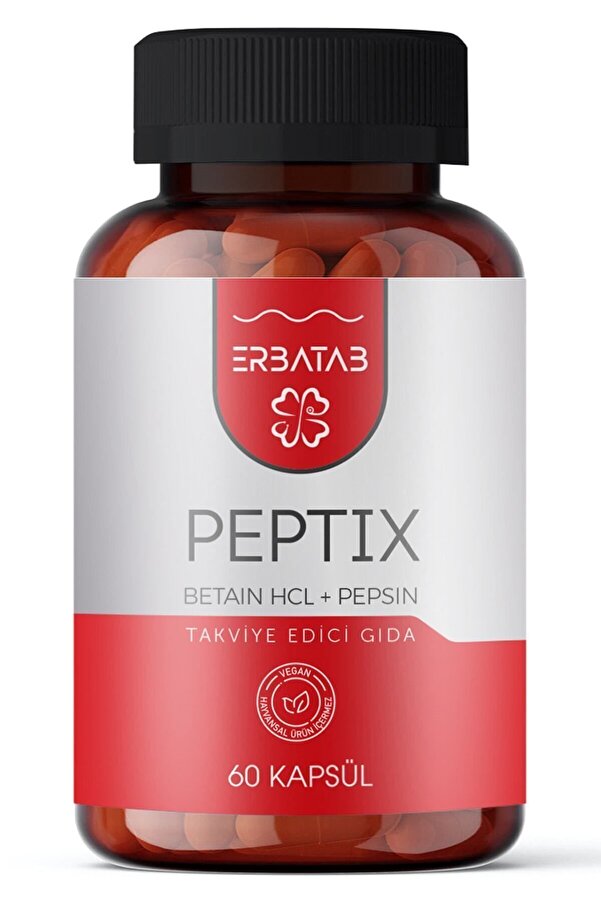 Erbatab Betain Hcl Pepsin - 60 Capsules Food Peptix Supplement- Trendyol