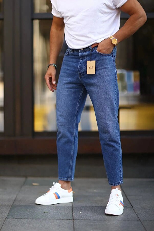 viking's line Dark Blue Boyfriend Pants - Trendyol