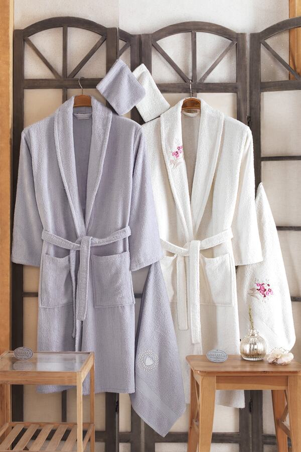 Güvenal Pamuxu 8 Piece Family Bathrobe Set- Trendyol