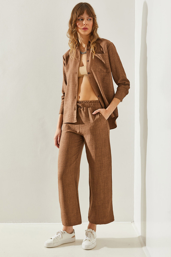 Bianco Lucci Women's Upper and Lower Set - Elastic Waist Pants60111075 ...