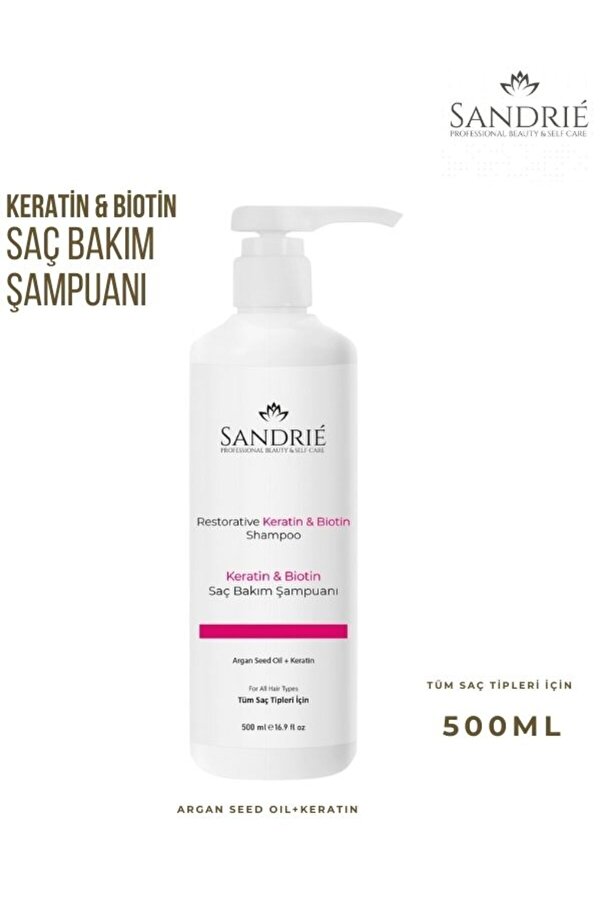 sandrie 500 ml Keratin and Biotin Hair Care Shampoo - Trendyol