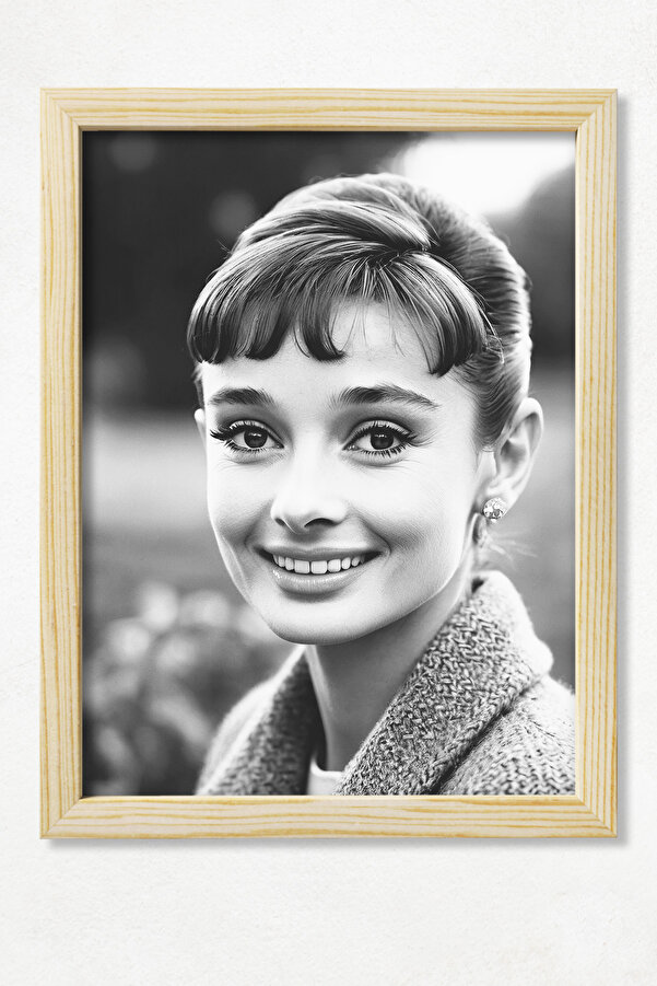 DuoArt Audrey Hepburn Iconic Photos Celebrities - Natural Wooden Framed ...