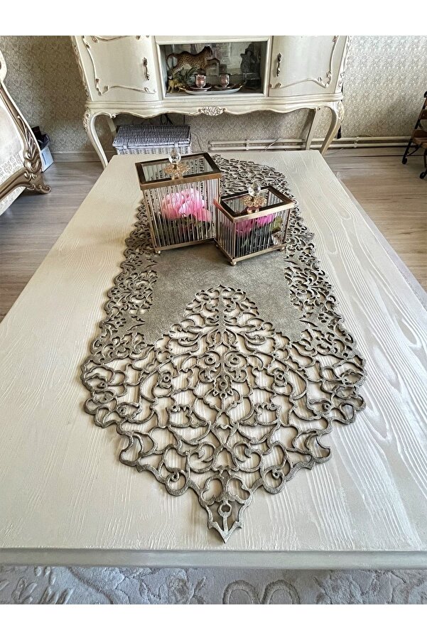 Ergüven Home Verde (verde ulei) țesătură din piele intoarsa, tăiat subțire, măsuță de cafea ...