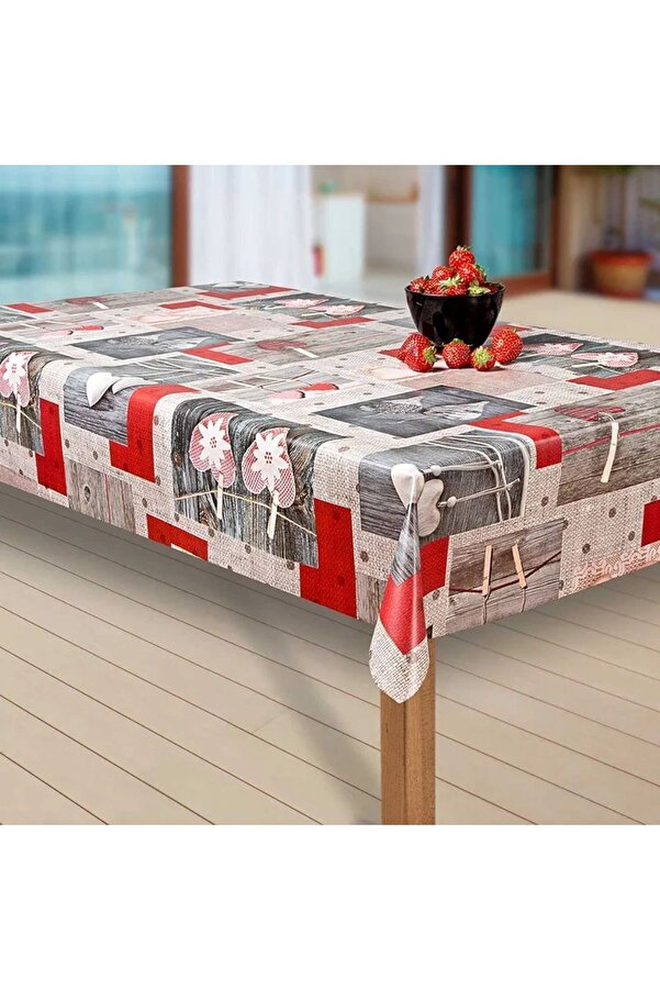 Blue Home Fiesta Fiber Lined PVC Неплъзгаща се, устойчива на петна ...