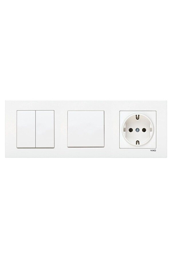 VİKO Viko Karre White 3 Piece Set Commutator, Switch and Grounded ...