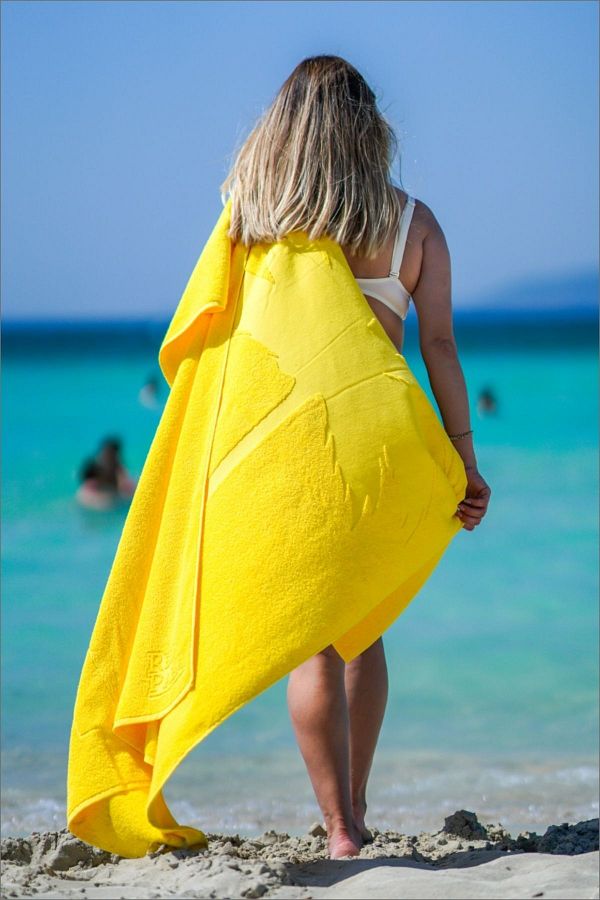Yellow beach towel store