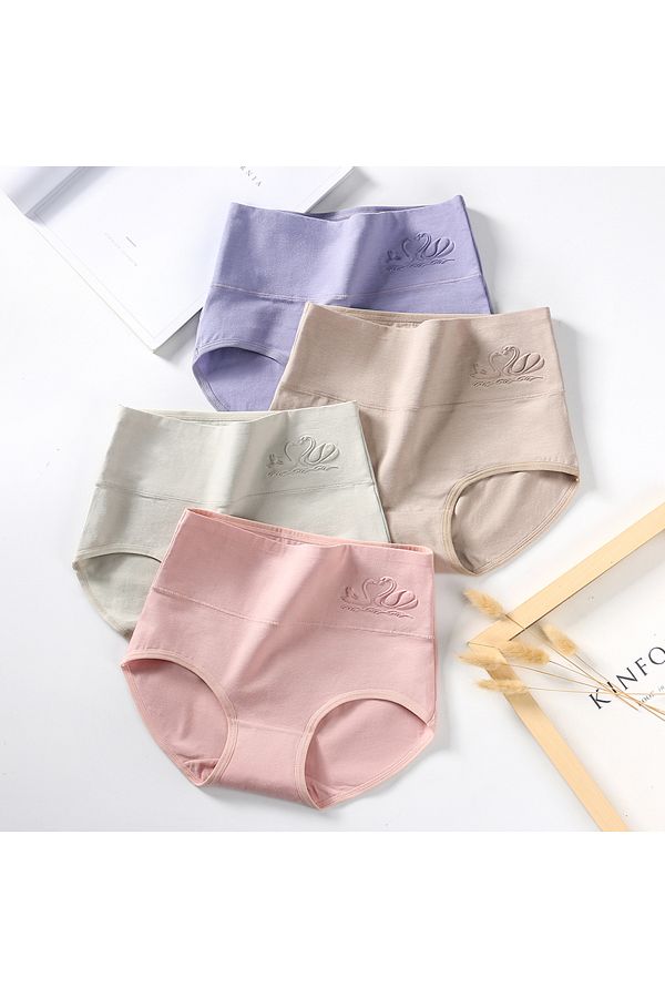 Choice 4PCS High Waist Cotton Panties Women Body Shaper Underwear Plus Size M 5XL Fashion Girls Briefs S. Trendyol