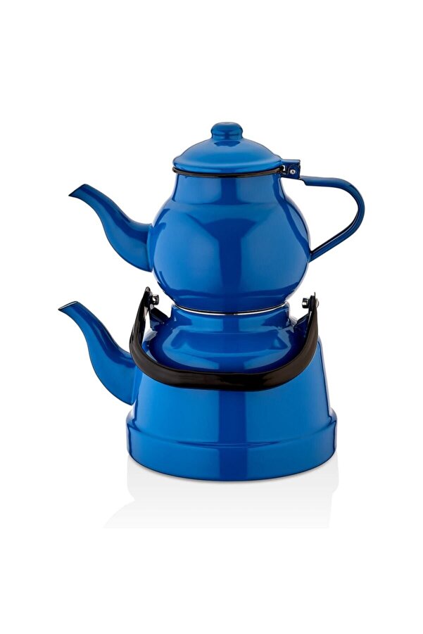Ebru Metal Marbling Enamel Blue Zinc Teapot Set (Jumbo Boy 2.5Lt/4.2Lt ...
