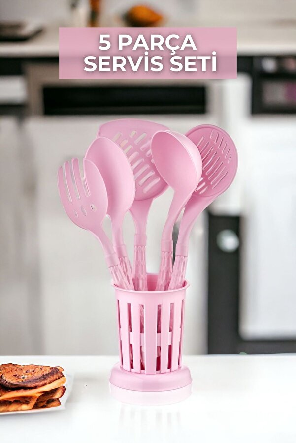 Serebien Home Collection Pink 5-Piece Serving and Preparation Set - Set ...