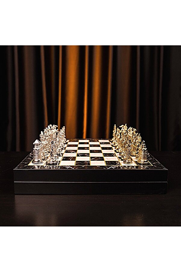Gift Home Large Size Gifthome Metal Ottoman-Bizans Chess Set - Shiny ...