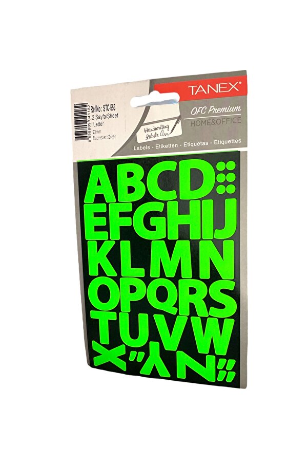 Tanex Stc-553 Neon Green Letter Label - 23 Mm (2 Pages) - Trendyol