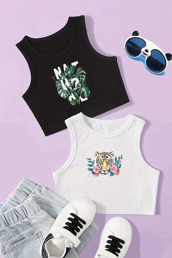 MYADA Бюстие с щампа на листа за момичета - Daily Kaplan- Trendyol