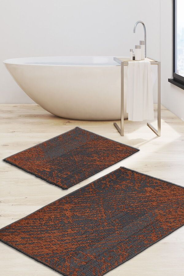 ALANUR Roma Chenille Woven Antique 2-Piece Toilet Set Tile - Trendyol
