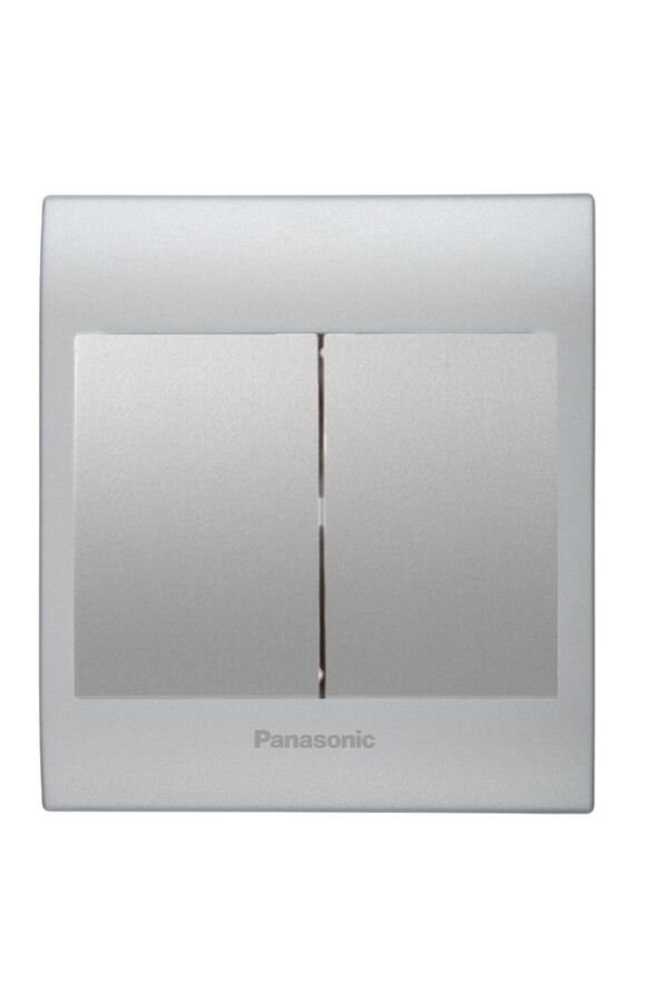 Panasonic Viko Thea Blu Double Switch, Frame Chrome Matt+white, Cover ...