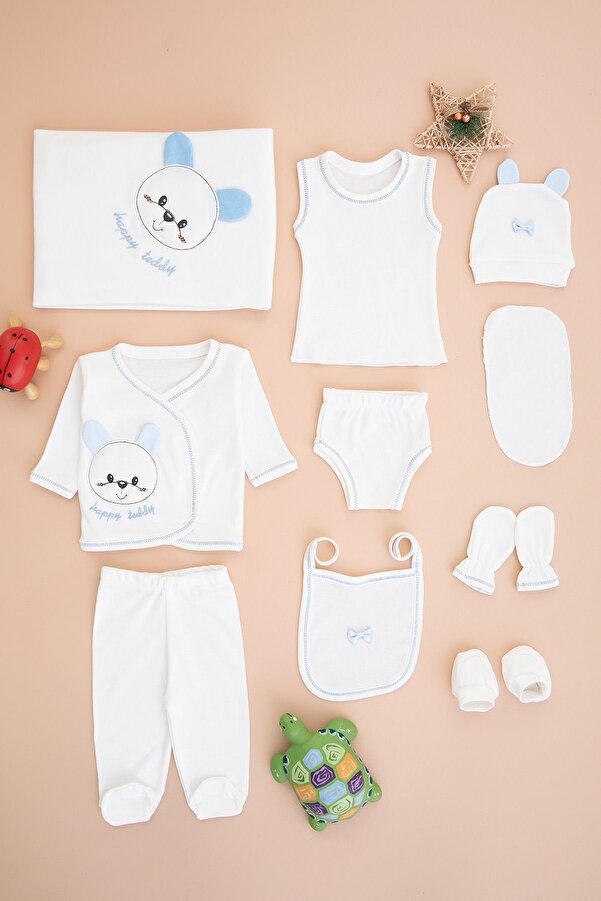 babyist Baby Teddy Bear Embroidered 10-Piece Hospital Discharge Set ...