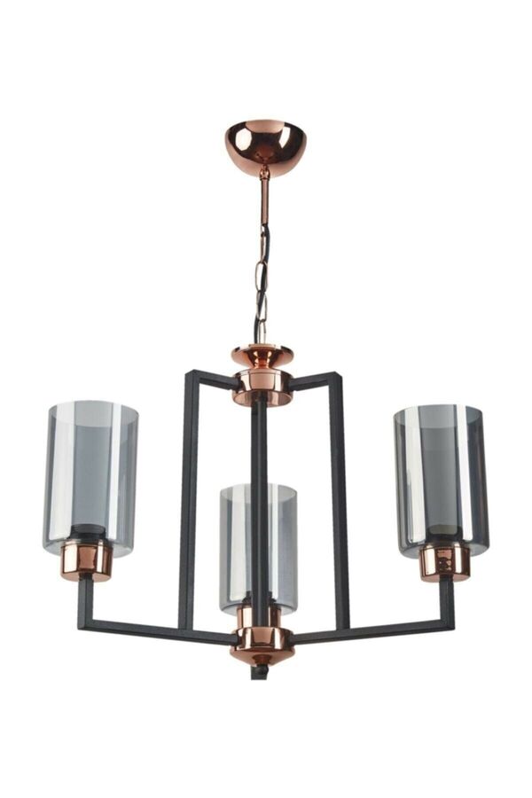 Biotronik Datça Retro Black Color Copper Detailed Smoked Glass Living ...