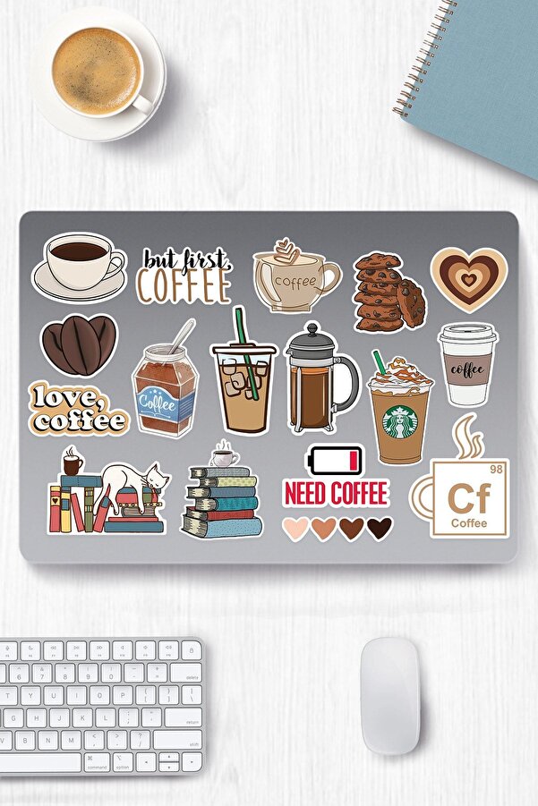 Sambu Design Coffee Themed Sticker Label Set - Coffee Sticker - Laptop ...