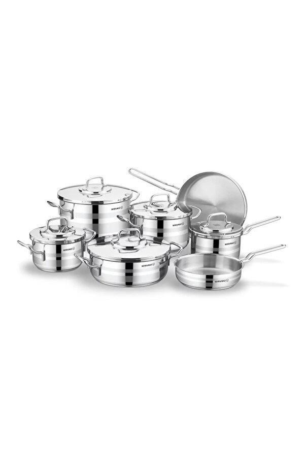 KORKMAZ Astron steel cookware set, 12 pieces - Trendyol