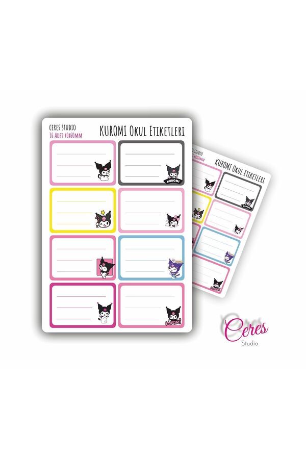 Ceres Studio KUROMI School Label 16 Pieces 40x60mm Labels - Trendyol