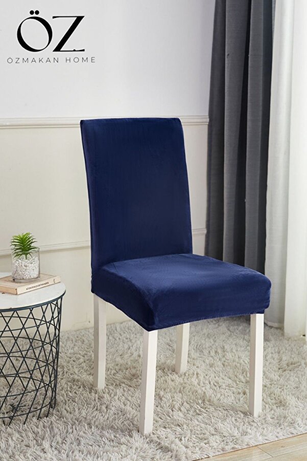 ÖZMAKAN Navy Blue Velvet Chair Cover - 1 Piece - Trendyol