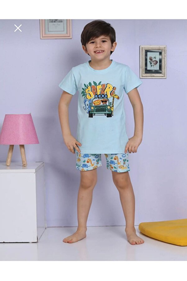 elmas kids Set de pijamale de vară pentru băieți, 100% bumbac, cu ...