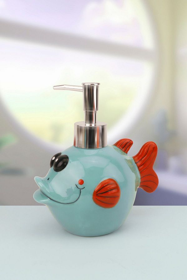 Benante Ceramic Liquid Soap Dispenser with Fish Figure Trendyol