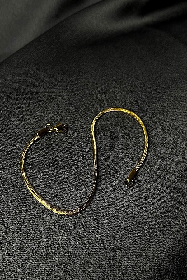 MOONİ ACCESSORİES Steel Design Italian Model 3mm Gold Gold Color 316L 21cm Bracelet - Trendyol