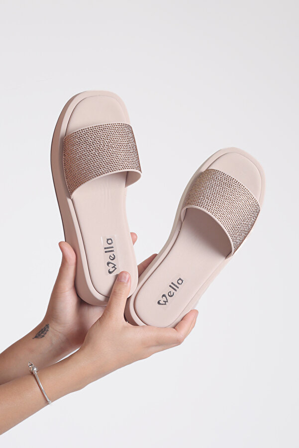 ELİT SHOES Wella Anatomical Slippers - Stone Detailed and Satin Built ...