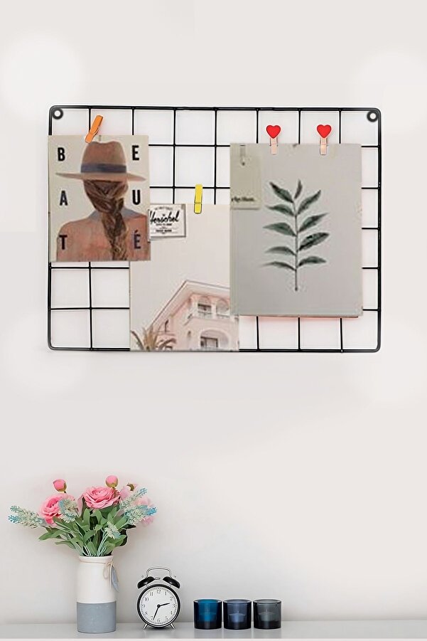 NUR METAL Photo Hanger Wire Wall Board Metal Board Note Holder Memory ...