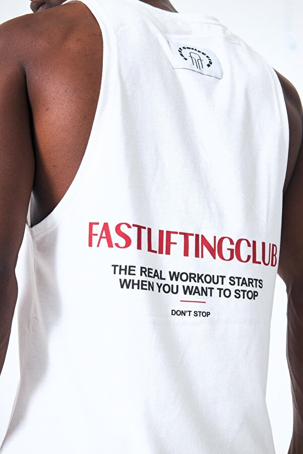 FAST EFFECT WEAR "Lifting Club" Printed Embossed Tank Top- Trendyol
