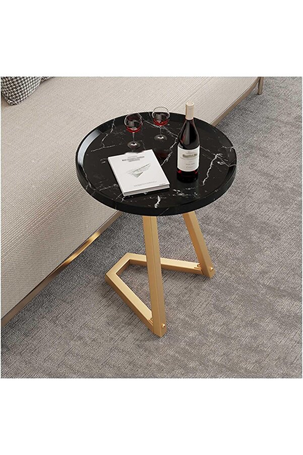 DubaiGallery Living Room Side Table, Metal Frame Sofa End Table, Modern ...