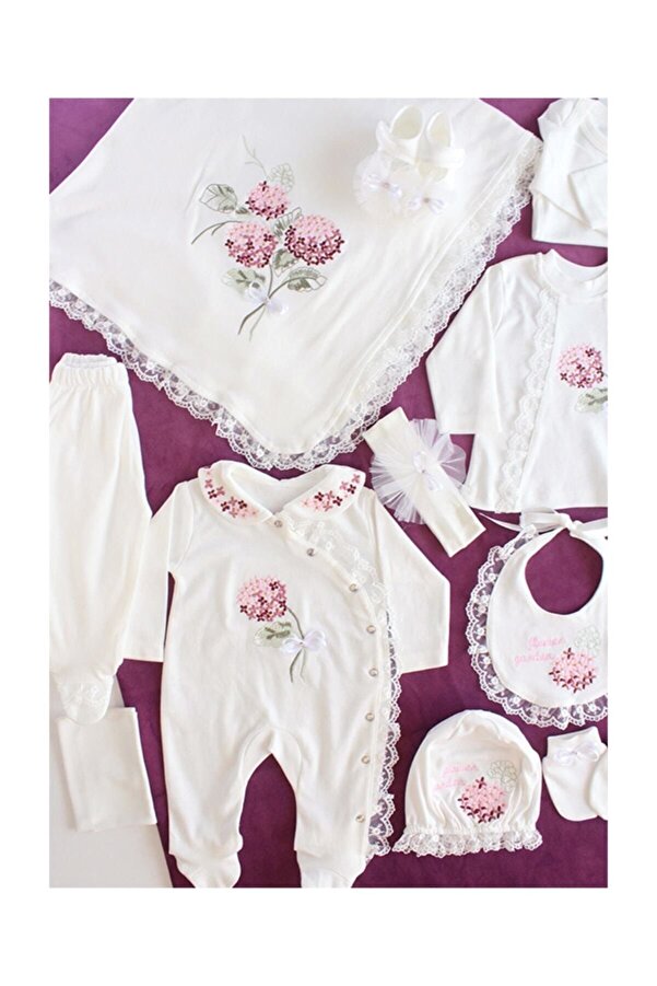 Eda Baby Purple Flower Embroidered Lace Decorated Luxury Hospital ...