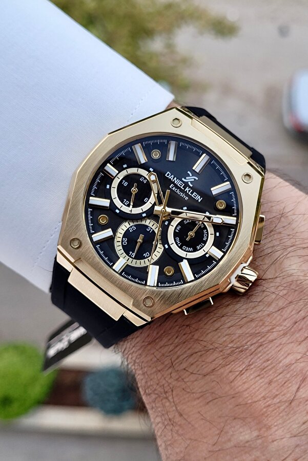 Daniel Klein Gold Cordon Black Color Function Men's Wristwatch- Trendyol