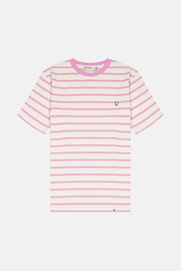 WWF Market Panda Supreme Striped T-Shirt - Pink / Cream - Trendyol