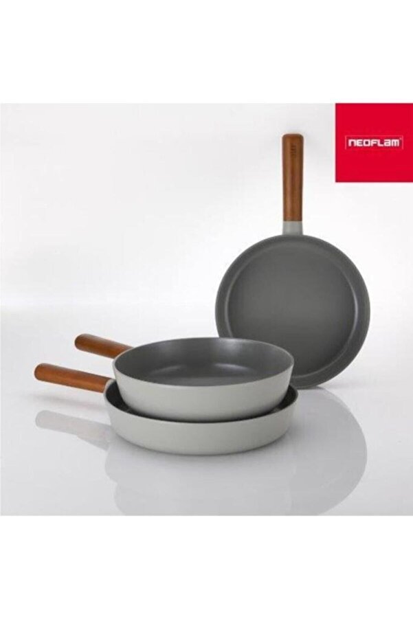 NEOFLAM Fika Gray 3 Piece Pan Set- Trendyol