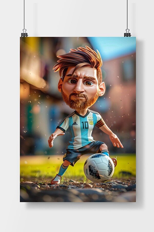 Poster City Lionel Messi Chibi Character - Shiny Photo Luxury Paper ...