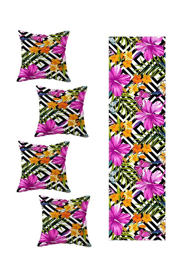 on the clouds Pink Filamingo 4-Piece Runner Set - Living Room and ...