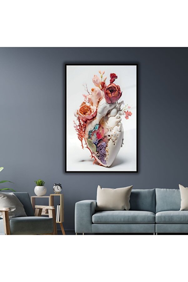 GAAGART Metal Framed Glass Cardiology Polyclinic Chart Red Heart- Trendyol