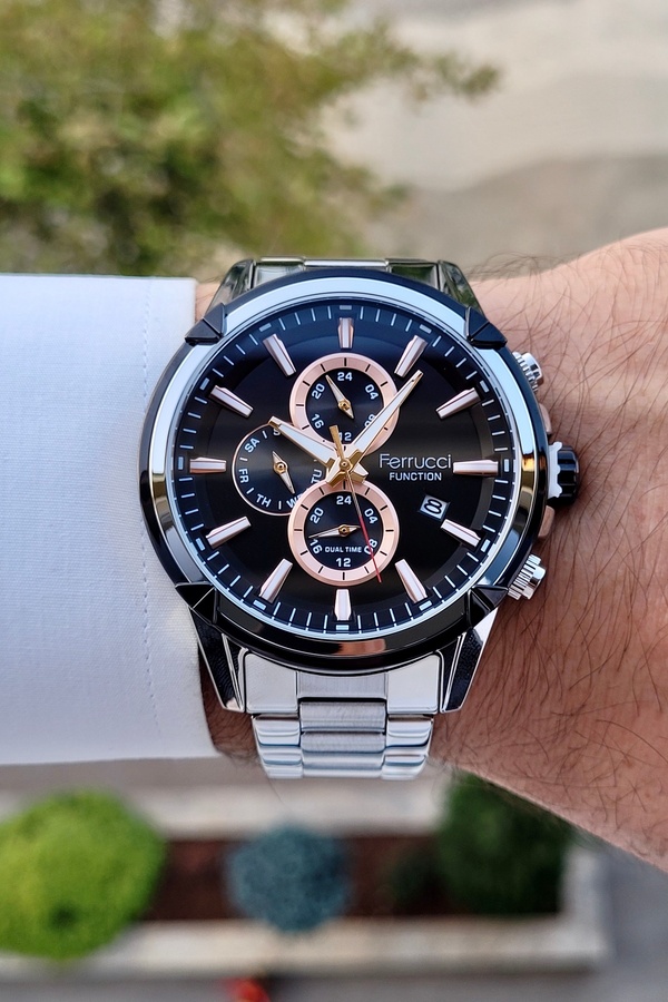 Ferrucci Men's Wristwatch - Black Dial, Metallic Cord and Active Color ...