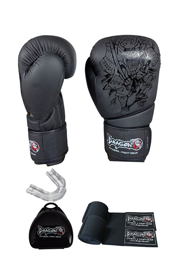 Dragondo Yakuza Black Boxing Gloves - 3.5m Bandage, Boxed Transparent ...