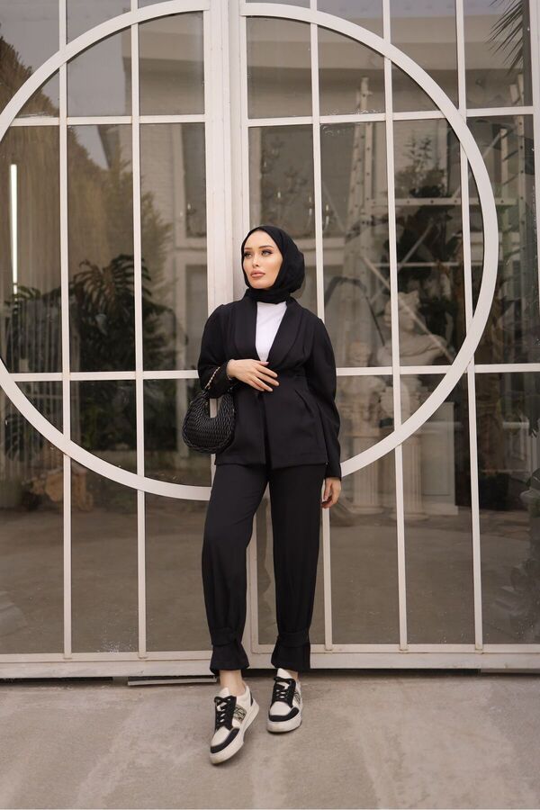 comstar Buttoned Leg Jacket Trousers Set - Trendyol