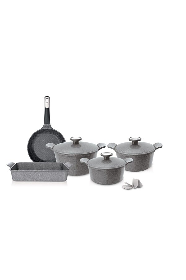 NEOFLAM Korean cookware set, 8 pieces, Extrema Gray Granite - Trendyol