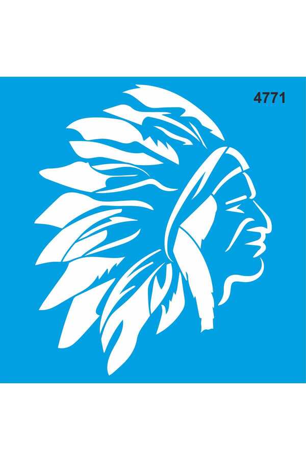 StencilSepeti Native American Chief - Stencil Painting Template - No ...
