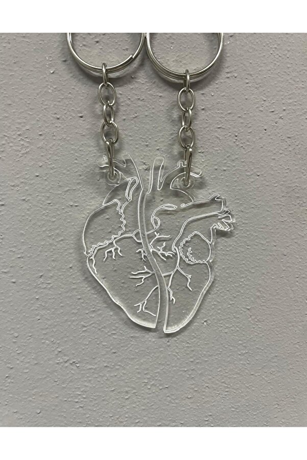 karbonsoft قلب تشريحي من Plexi - سلسلة مفاتيح للزوجين- ترينديول