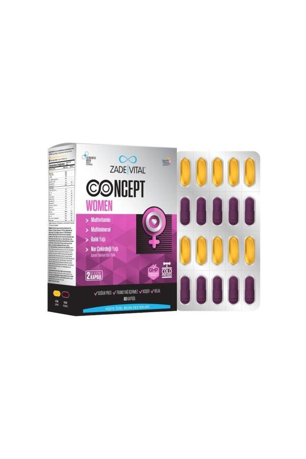 Zade Vital Concept Women - 60 Capsules Multivitamin and Mineral Food ...