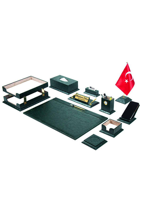 Makroofis Green Aleppo Desk Set - 12 Pieces - Trendyol