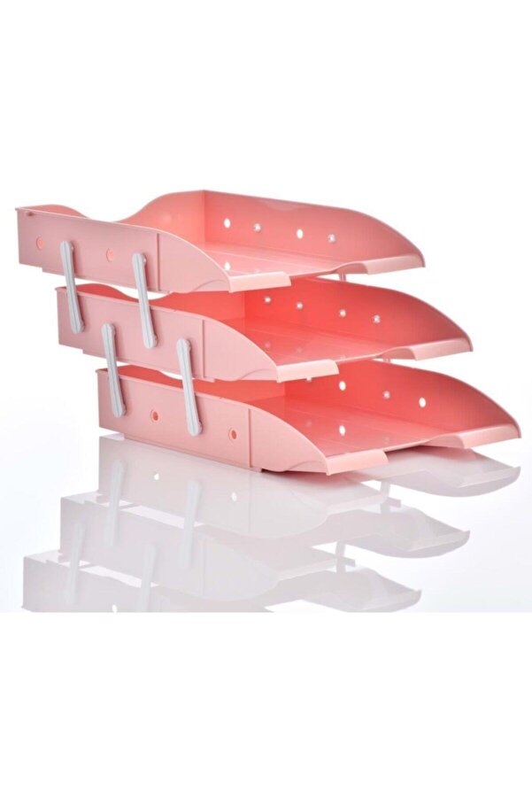 Ops Document Shelf Movable 3-Piece Pastel Pink Document Shelf- Trendyol