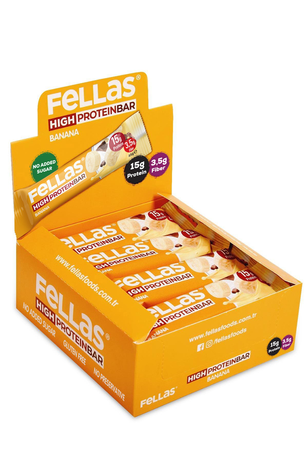 Fellas Banana High Protein Bar - 45g x 12 Pieces - Trendyol