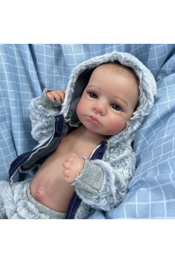 MRB 20inch Reborn Doll LouLou Awake Full Silicone Vinyl Body Washable Newborn Baby Doll 3D Skin Tone Trendyol